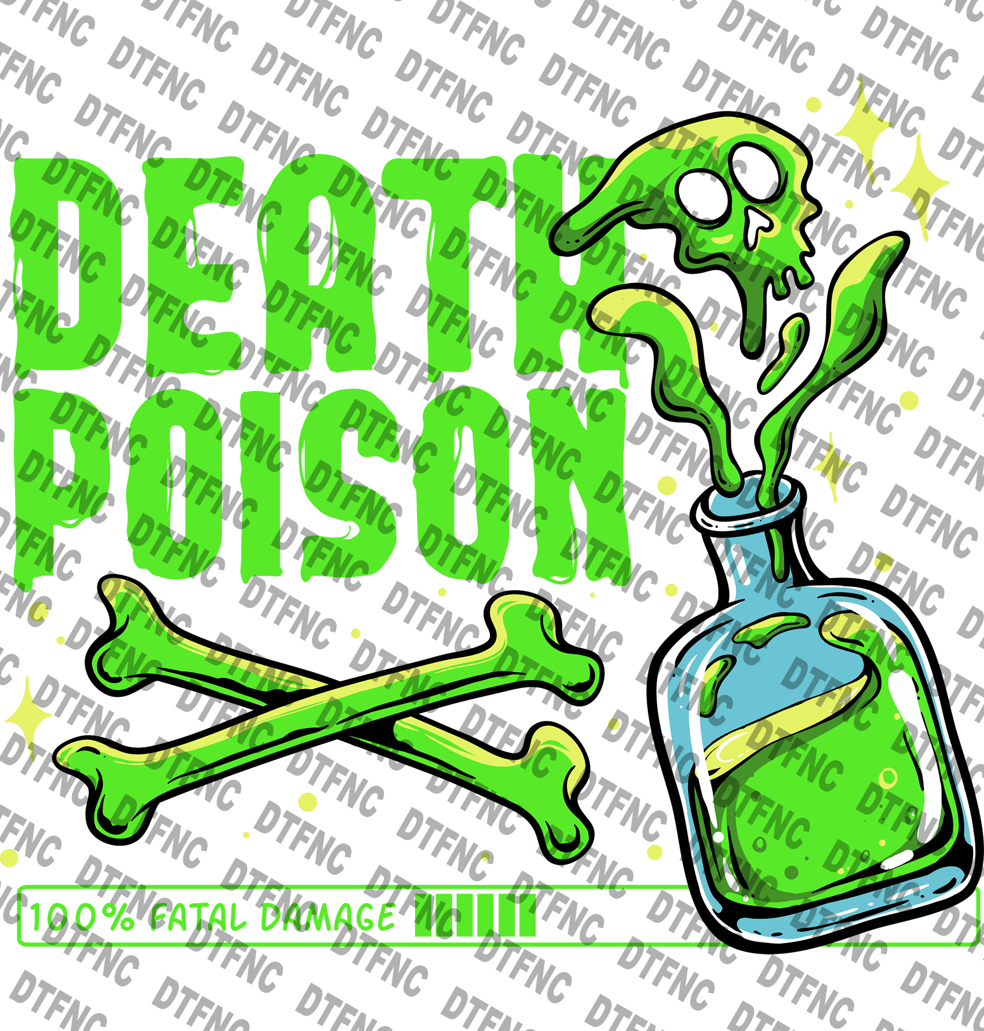 Death Poison - Spooky Halloween DTF Transfers for Custom Festive Apparel